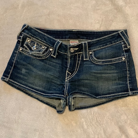 True Religion | Shorts | True Religion Disco Josie Big T Shorts | Poshmark